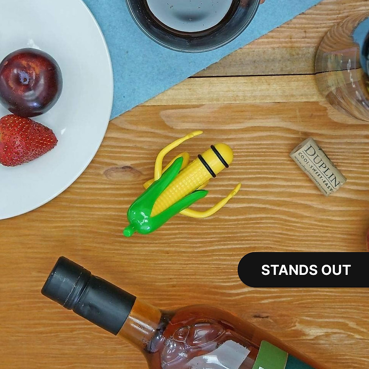 Colonel Corn Bottle Stopper - Fairly Odd Novelties - Funny Novelty Wine Liquor Beer Plug Gag Gift,Yellow,One Size