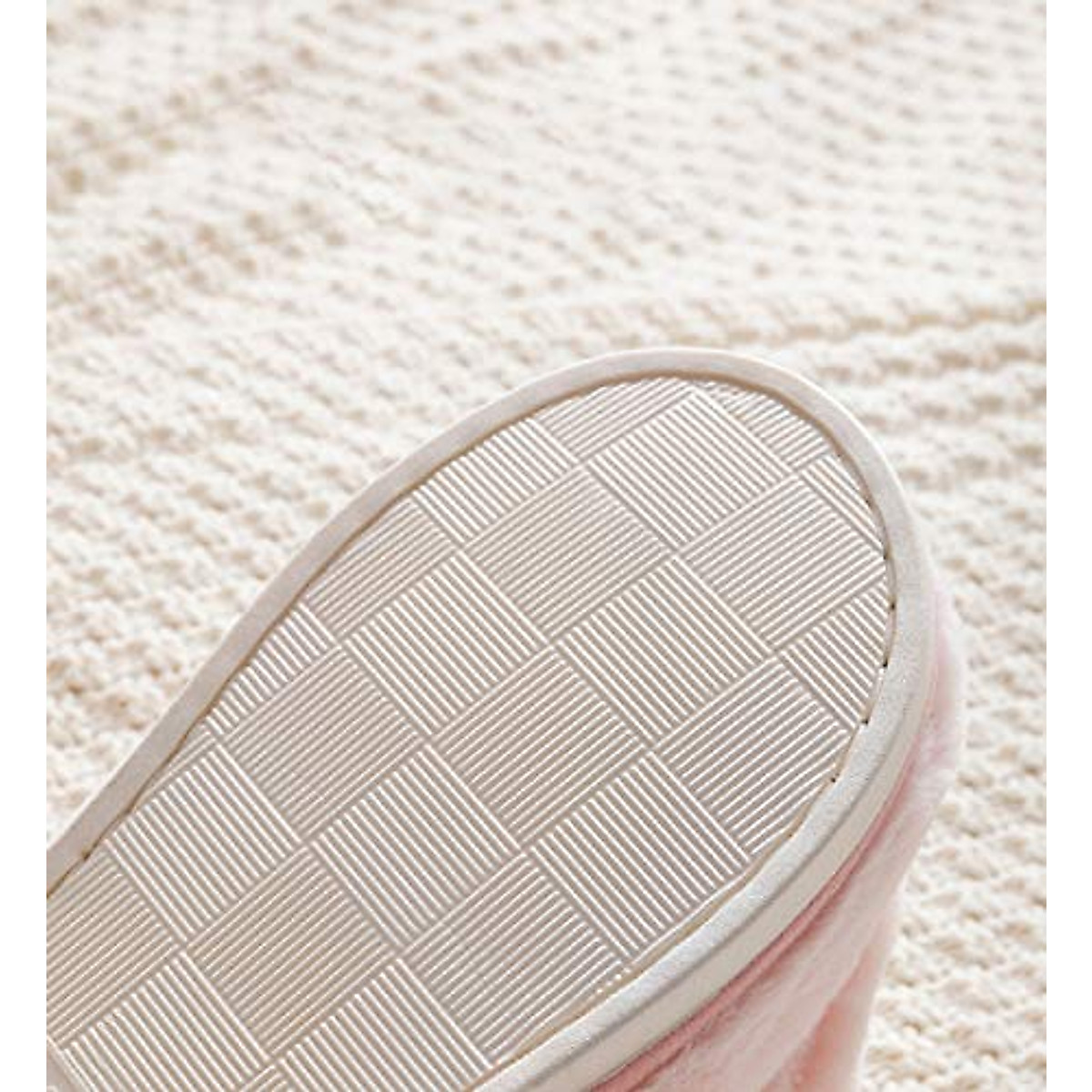 YUCHE Rabbit ear cotton slippers winter slippers men's women's plush slippers warm home non-slip slippers (XL, Navy blue, 11)