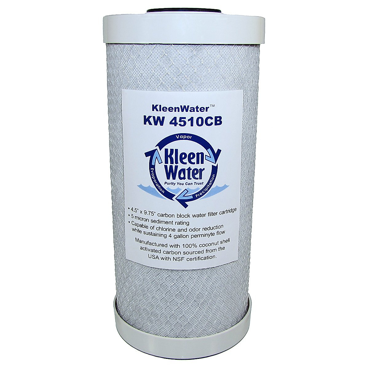 KleenWater KW4510CB Carbon Block Water Filter Cartridges, Set of 3, Replacement O-Ring (1), Compatible with 32-425-125-975, RFC-BB, WHEF-WHHPCBB, CBC-BB and EP-BB