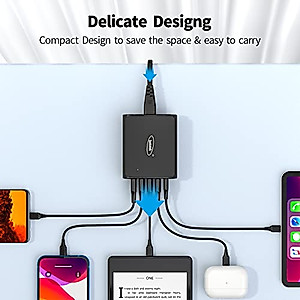 60W USB C Charger, Bototek 60W 5 Port USB C Charging Station, Portable Fast USB C Wall Charger PD Adapter 4 USB C and 1 USB A for All iPad, iPhone 13 12 11 Max Mini, Pixel Samsung Galaxy