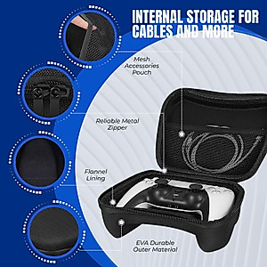 TNP Carrying Travel Storage Case for PS5 Controller, PS4 Controller, Xbox series X / S / Xbox One Controller, Nintendo Switch Pro Controller Holder Hard Shell Protective Cover EVA Accessories Pocket