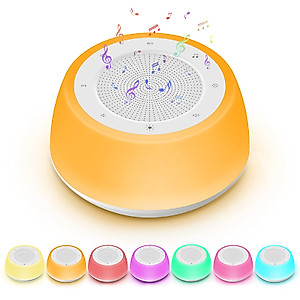 White Noise Sound Machine with Adjustable Night Light, Timer & Memory Features | Sleep Sound Machine with 16 Soothing Sleep Sounds for Babies & Adults | Sleep Therapy at Home & While Travelling