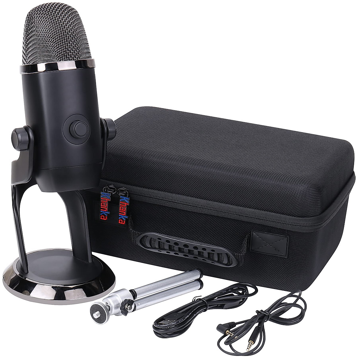 khanka Hard Travel Case Replacement for Logitech for Creators Blue Yeti USB Microphone/Blue 1967 Yeti Pro USB Condenser Microphone, Case Only