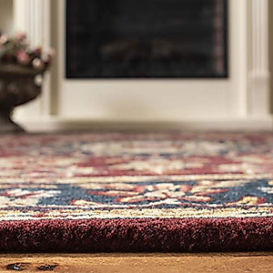 SAFAVIEH Classic Collection Area Rug - 8'3" x 11', Burgundy & Navy, Handmade Traditional Oriental Wool, Ideal for High Traffic Areas in Living Room, Bedroom (CL362A)