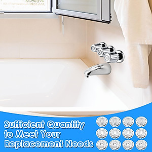 Dreyoo 4 Pack Faucet Index Buttons, Compatible with Gerber 94-445 94-446 94-447 Faucet Handles Button, Bathroom Sink Knobs Hot, Cold, Diverter Index Buttons, Acrylic, Clear