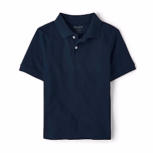 The Children's Place boys Short Sleeve Pique School Uniform Polo Shirt, Nautico, Large US