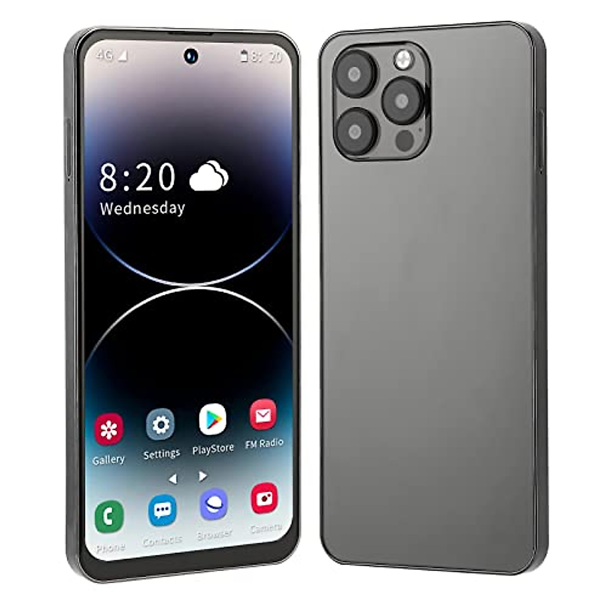 ASHATA I14 Pro Max 4G Cell Phone for Android, 6.7 Inch Smartphone with 4GB RAM 128GB ROM, 8MP Front Camera 16MP Rear Camera, 3 in 1 Navigation System, Memory Card Supports Up to 128G(US)