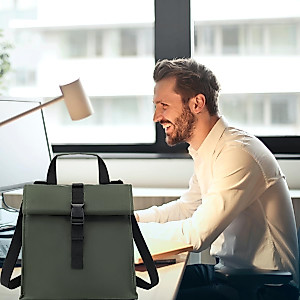 GYEUKHAM Insulated Lunch Bag for Men/Women/Kids, Roll top Reusable Lunch Box with Adjustable Shoulder Strap, Thermal Lunch Cooler Tote Container for Adults/Teens School Work Office Picnic,Army Green