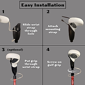 GazeVR VR Golf Club Attachments for Oculus Quest 2 | Pro & Putter Grips | 2 Pack | Right & Left Controllers