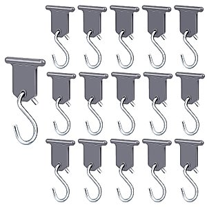 AIEX 16 Pairs RV Awning Light Holder, Plastic and Metal Camper Awning Hooks S-Shaped RV Party Light Hangers for Outdoor Camping Tent Home Party Light Hangers (Grey)
