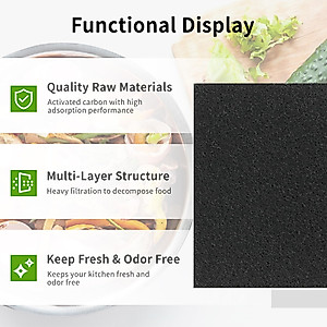 Compost Bin Filter, 10Pcs Charcoal Filters for Compost Bucket 5Inch Compost Charcoal Filters Replacement Natural Home Compost Bin Filters