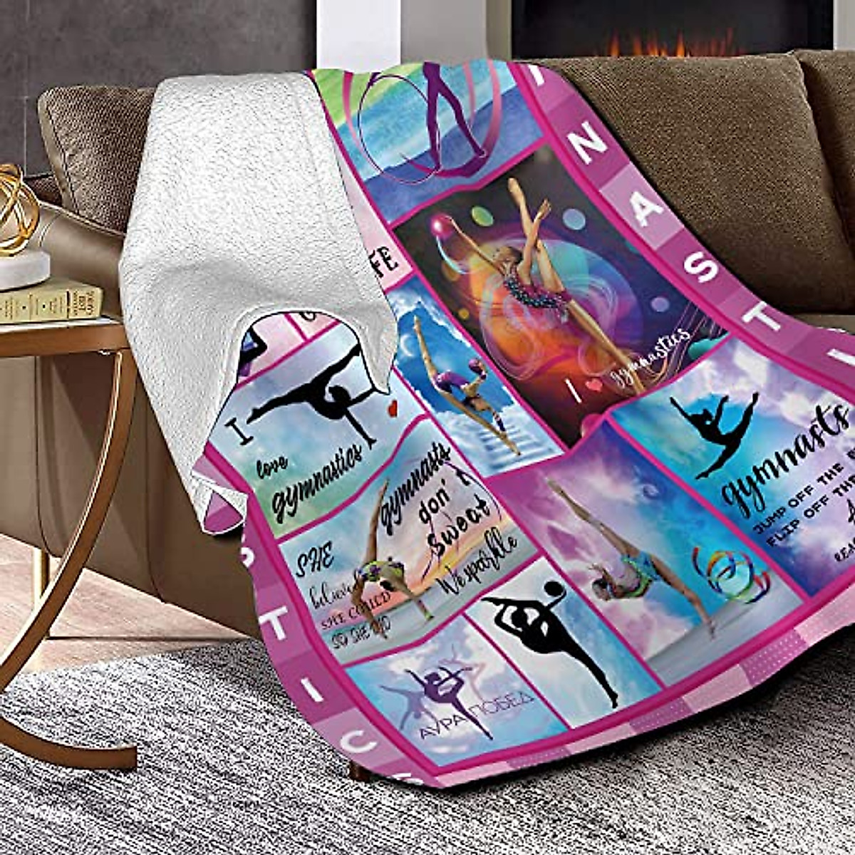 Gymnastics Gifts for Girls - Gymnastics Lovers Kids Blanket Room Decor - Gymnastics Party Decorations, Gymnastics Birthday Party Gift Gymnast Ideas for Teens Kids Daughter Granddaughter 50"x40"