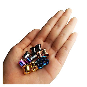 QWERBAM 1 Pair 2-30mm Double Flare Ear Gauge Plug Stainless Steel Screw Fit Flesh Tunnel Plug Ear Gauge Stretcher Expander Dilataciones (Main Stone Color : 26mm, Metal color : Black)