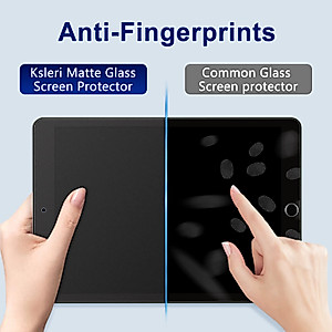 Ksleri [2 Pack Matte Glass Screen Protector for iPad 10.2 inch(2021/2020/2019 Model, 9th/8th/7th Generation) Anti-Glare Anti-Fingerprint Tempered Glass Film with Alignment Frame