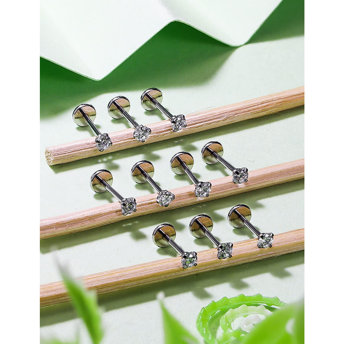 Vsnnsns 20G Threadless Push in Nose Rings for Women Men 316L Surgical Stainless Steel L Shaped Nose Studs Screw Bone Nose Rings Piercings 20 Gauge Nostril Piercing Nose Studs Jewelry 2.5mm CZ