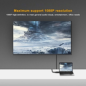 CCYLEZ 1 to 2 HD Splitter, 1080P HD Output Video Audio Sync Splitter Connect 2 Monitors, Projectors, HDTVs