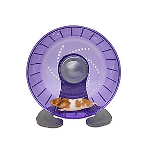 kathson Hamster Exercise Wheel 6.7 inch Silent Running Wheel for Gerbils Chipmunk, Dwarf Hamster, Mouse and Other Small Animals (Purple)