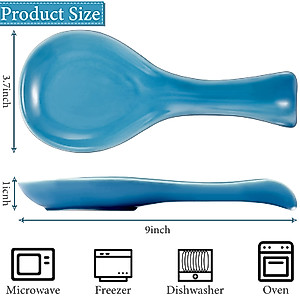 Patelai Ceramic Spoon Rest Spoon Holder Stovetop Spoon Holder for Kitchen Stove Coffee Bar Accessories (Blue)