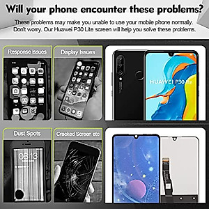 Screen Replacement for Huawei P30 Lite Nova 4E MAR-LX3A MAR-LX2 MAR-L21 MAR-LX3 MAR-LX1 2019 6.15" LCD Display Touch Screen Digitizer Assembly with Tools