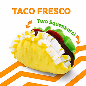 Downtown Pet Supply - Squeaky Dog Toys - Dog Chew Toys for Aggressive Chewers - Ice Cream, Donut, Pizza, Taco and Hotdog - Durable Dog Toys for Puppies, Small & Medium Dogs - 5 Pack