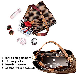 IBFUN Women Satchel Handbag Purse Ladies Leather Vintage Top Handle Tote Handbag