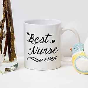 WENSSY Nurse Gifts Best Nurse Ever Mug Gifts for Nurse Graduation Gifts for Nurse Practitioner Nursing Students Nurse Friends Coworker 11 Ounce with Gift Box