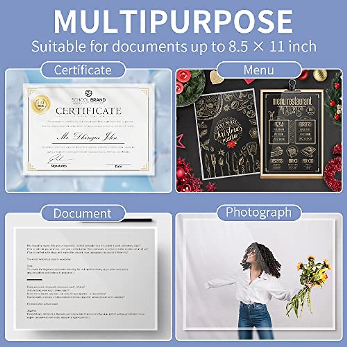 Laminating Sheets, PANDRI 200 Pack Thermal Laminator Pouches Holds 8.5 x 11 Inch, 3 Mil Clear Laminator Paper 9 x 11.5 Inch, Letter Size