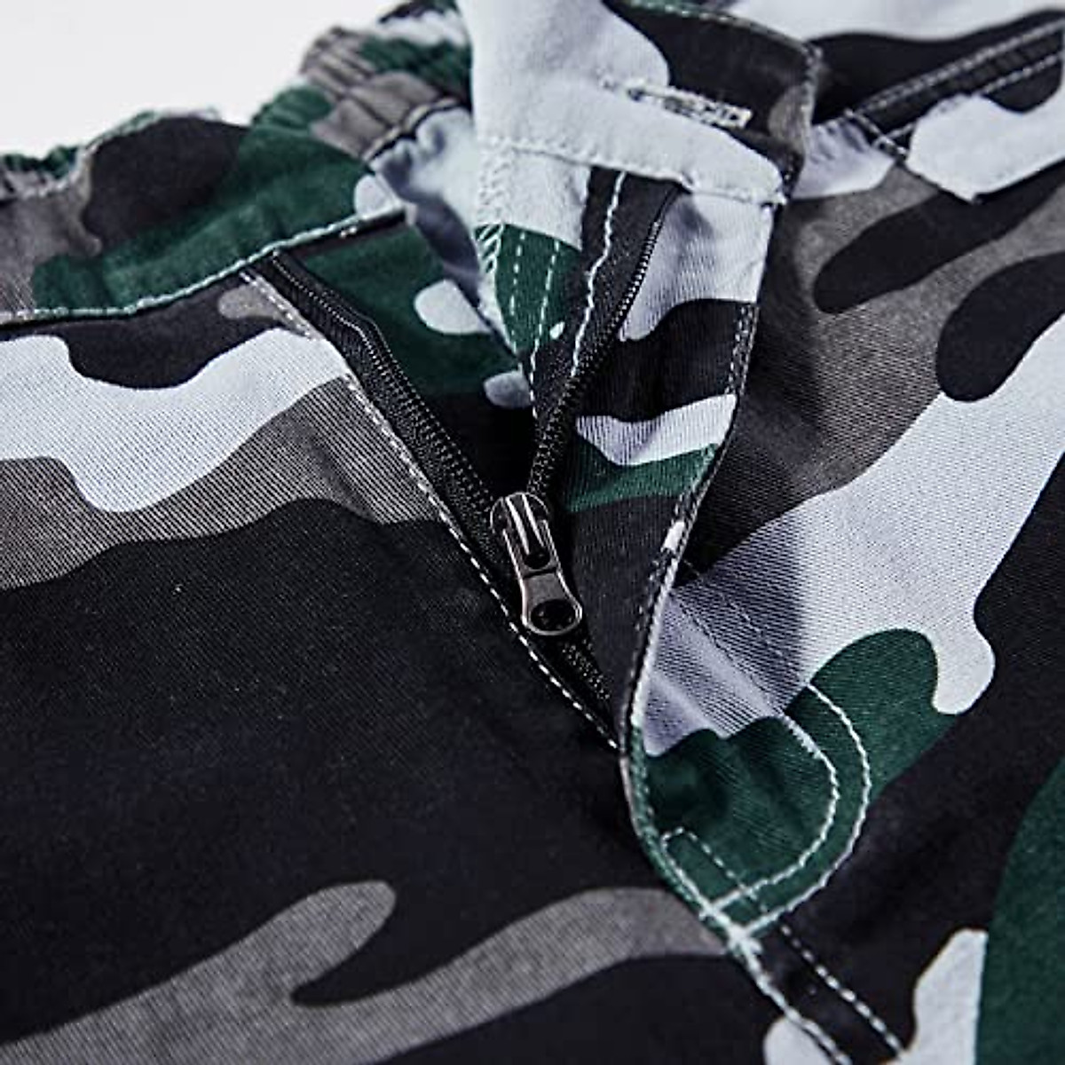 American Flag Board Shorts Men Mens Cargo Shorts Casual Camouflage Elastic Waist Tooling Shorts Outdoor Cotton Camo Multi Pockets Utility Shorts Big & Tall Sizes 46-64 Men Cargo Shorts Blue 2X