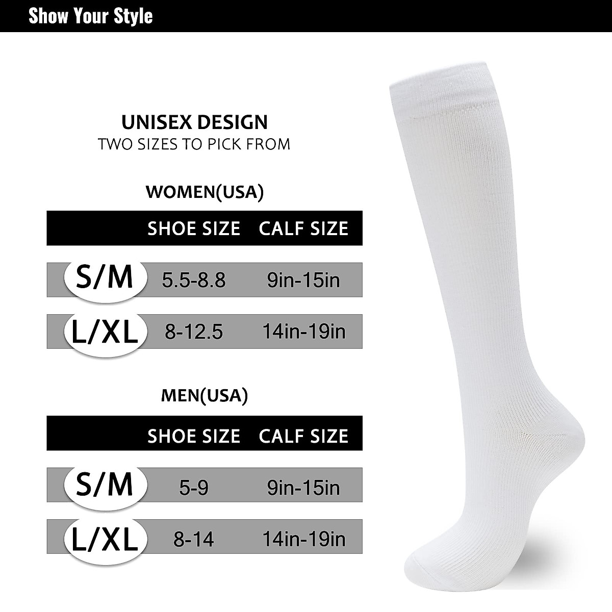 fenglaoda Compression Socks for Women Men 3 Pairs Graduated Compression Support Circulation Socks for Nurses