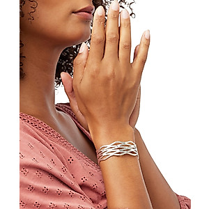 Lucky Brand Silver-Tone Twisted Cuff Bracelet