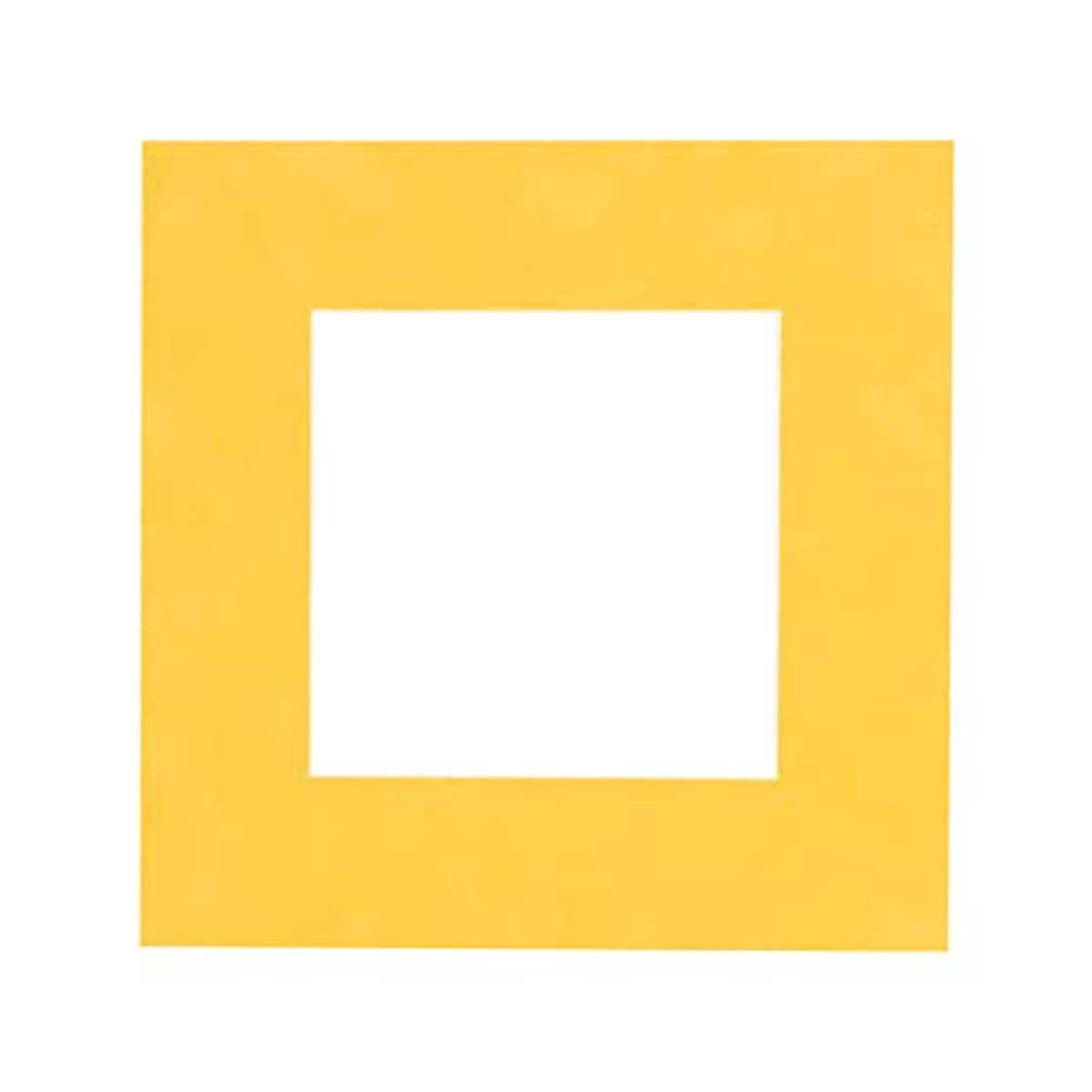 CountryArtHouse Bright Yellow Acid Free 16x16 Square Picture Frame Mat with White Core Bevel Cut for 5x5 Pictures - Fits 16x16 Frame - Pack of 1 Matboard