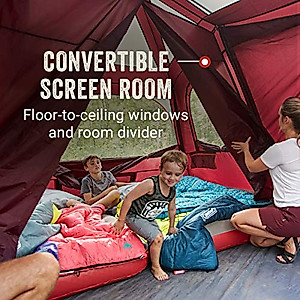Coleman Skylodge, Instant Setup Camping Tent, Weatherproof Family Tent for 4/6/8/10/12 Person with Pre-Attached Poles, Convertible Screen Room, Room Divider