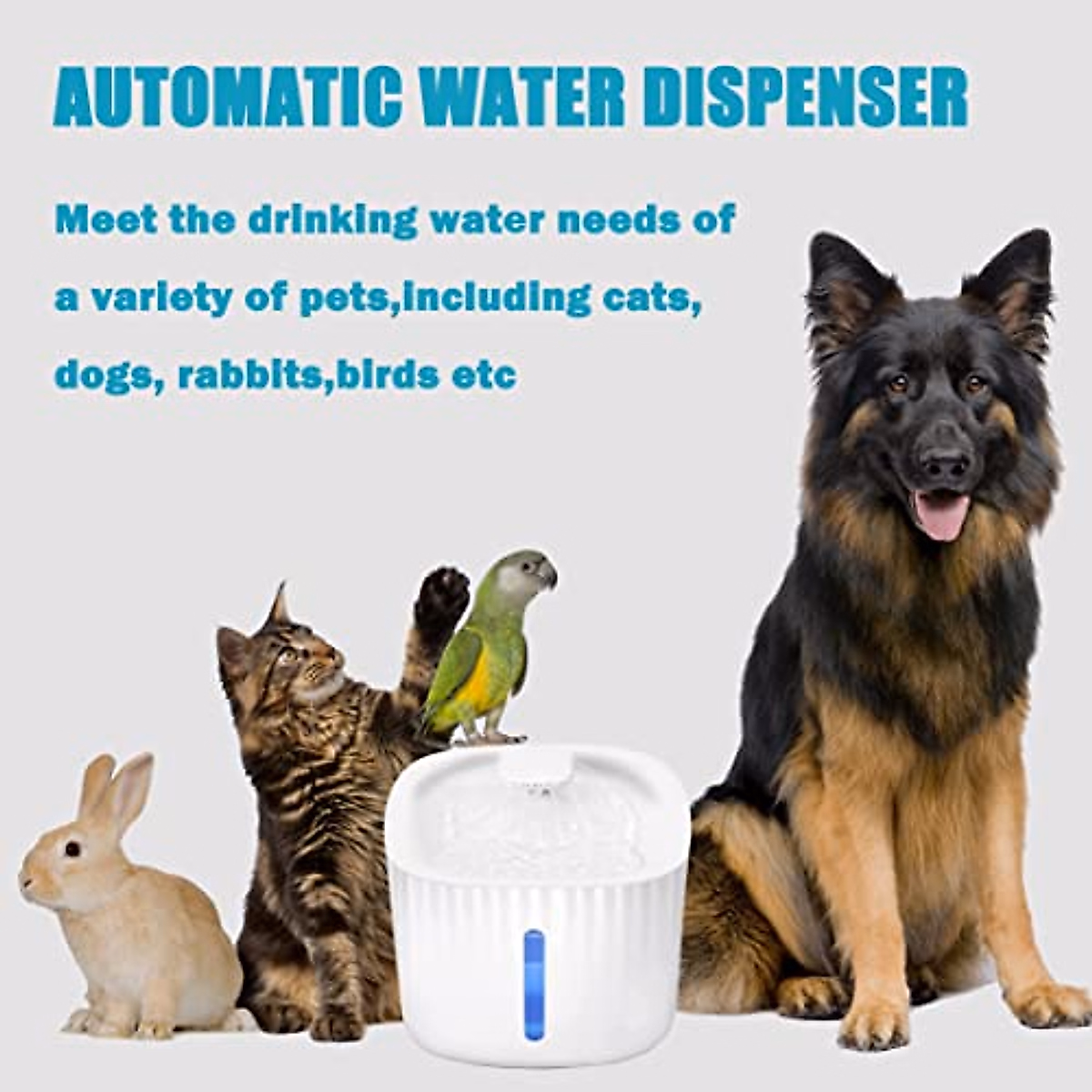 Cat Water Fountain, Arespark Pet Water Fountain, 3L Automatic Cat Water Dispenser with 4 Replacement Filters, Large Tank with LED Indicator, Drink Well for Cats, Dogs, Multiple Pets