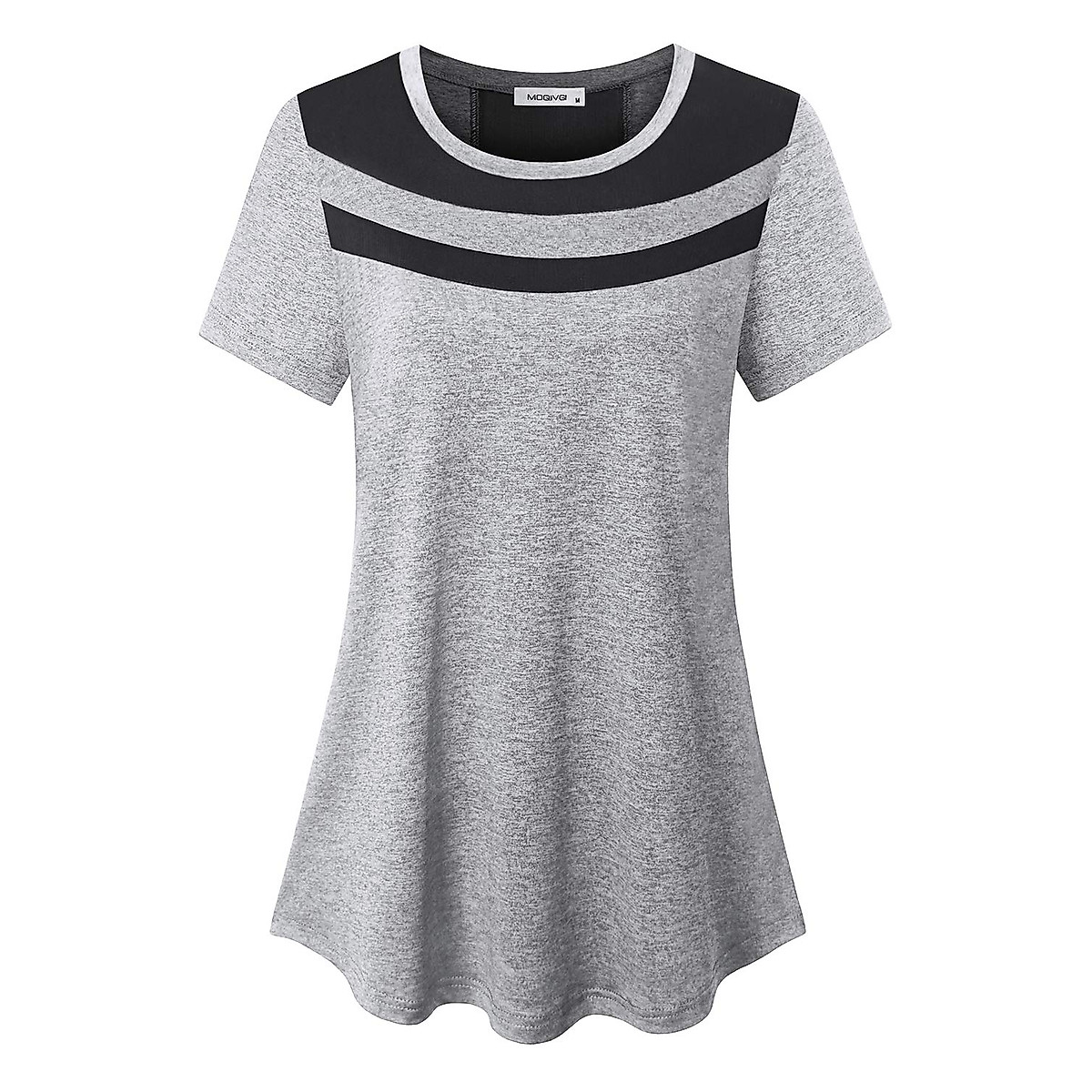 MOQIVGI Gym Clothes for Women Tops Short Sleeve Athletic Shirts and Tees Exercise Hiking Cycling Pilates Aerobics Yoga Activewear Grey XX-Large