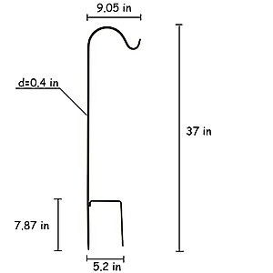 YELOKIE Premium Shepherds Hook 37 Inch, Integral Forming Manufacturing, Rust Resistant Steel Hook Ideal for Use at Weddings, Hanging Plant Baskets, Solar Lights, Lanterns, Bird Feeders, Set of 4