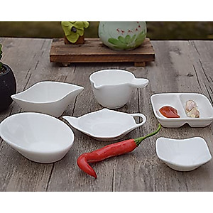 DS. DISTINCTIVE STYLE 4 Pieces Teapot Shaped Tea Bag Holder Teabag Coaster Seasoning Dish for Sauce Dessert (White - Ceramic)