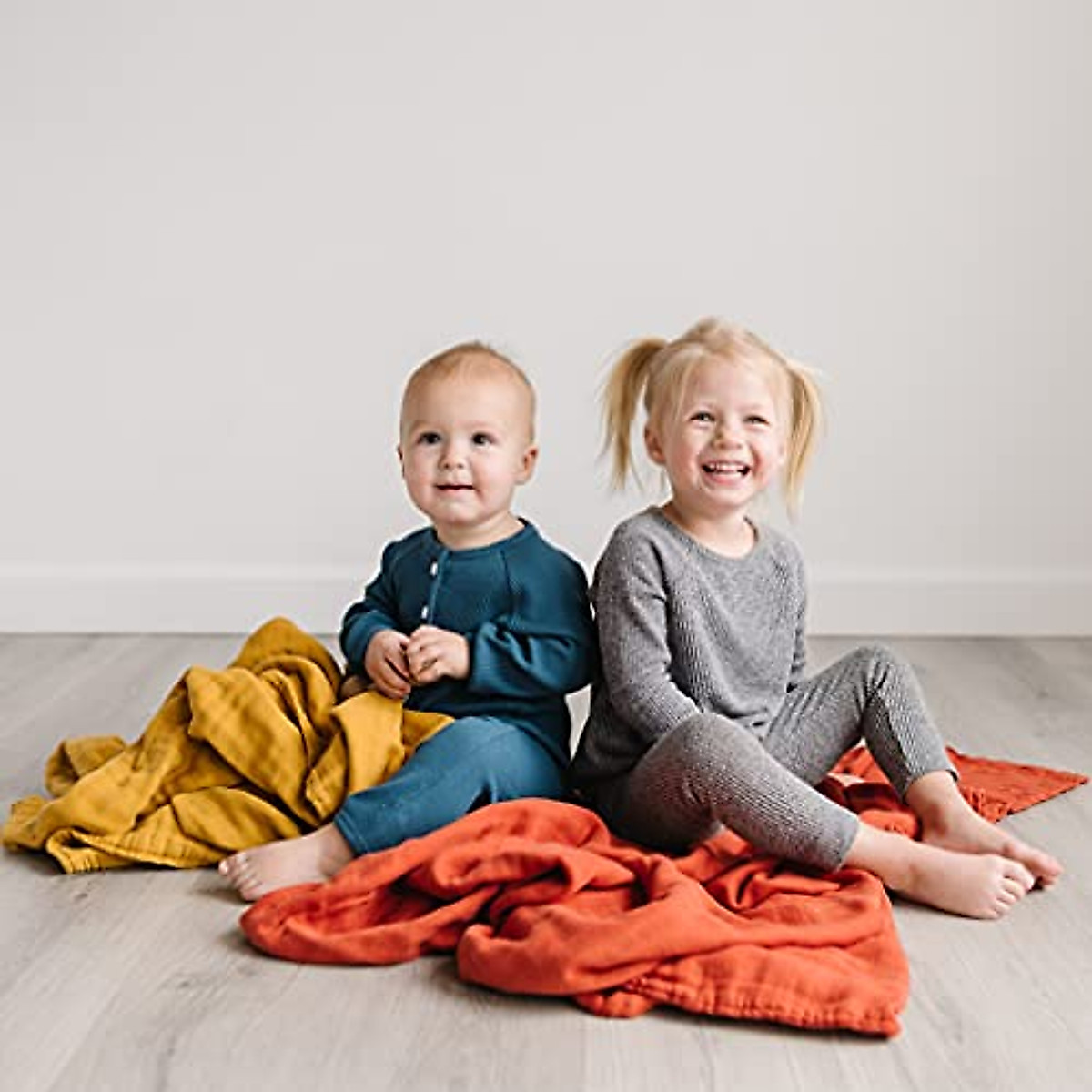 Natemia Bamboo Muslin Baby Blanket - Super Soft, Absorbent, Breathable - 6 Layer 47”x 47” for Babies and Toddlers - Multi Use Baby Towel, Stroller Cover and Receiving Blanket