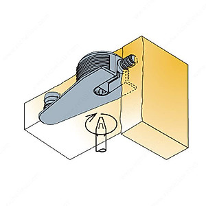 Rafix Furniture T-Connectors + Screw in Dowel. Connection: White, 19mm Panel Thickness, 14mm Drilling Depth + Screw: Silver, Drilling Depth for Dowel Thread 11.5mm, Finish Steel - 50 Pack