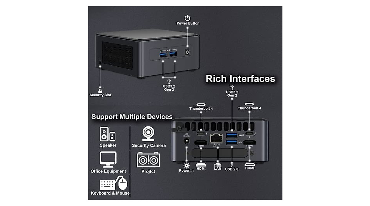 Intel NUC 11 Pro NUC11TNHi3 Tiger Canyon Home & Business Mini PC Mini ...