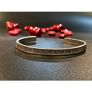 Quotable Cuffs Love You to the Moon and Back - Gift for Mom or Wife, or for Daughter or Best Friend by Whitney Howard Designs