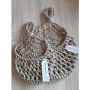 Teardrop Hanging Basket, made with jute twine, Handmade in US. (Small & Medium)