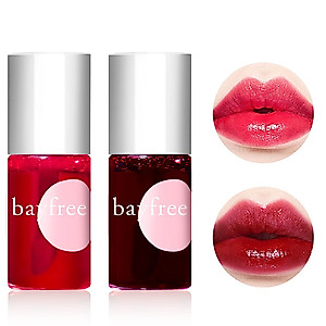 2 Colors Lip Tint Stain Set, Mini Liquid Lipstick, Velvet Lip Tint Watery Lip Stain, Plump Lip Gloss Moisturizing ​Tinted for Cheek & Lip, Natural Shimmery Lip Tint Stain Lip Color Makeup(01#+03#)