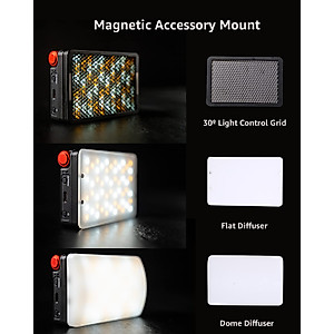 Aputure MC Pro Camera Lights,RGBWW LED Video Lights Lensed Mini LED Panel Full Color Portable Photography Lighting,4200mAh Rechargeable Battery,APP Control, Support Magnetic Attraction