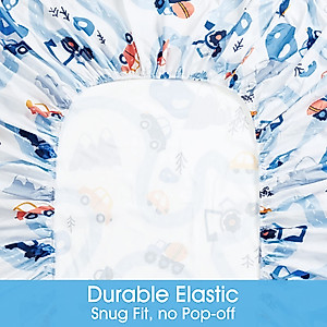 BYSURE Twin Sheets Set Kids(Car Trace, Blue), 3 Pieces Easy Fit Deep Pocket Sheets Set, Breathable Wrinkle-Free Microfiber Bedding for Children