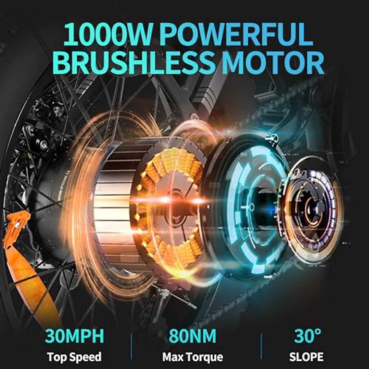 Ridstar Electric Bike for Adults, 1000W 48V 15Ah 30MPH 50 Miles E Bike, 20" x 4.0 Fat Tire Mountain Bike Dual Shock Absorber 7-Speed Foldable Bicycle