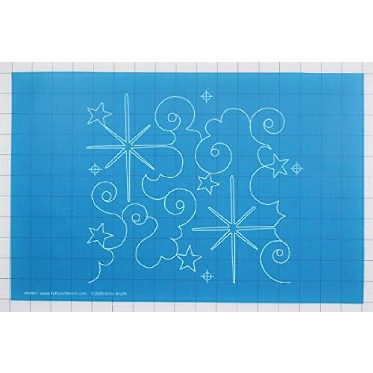Full Line Stencil - Christmas Star - Edge to Edge Stencil, Continuous Line Template for Free Motion Quilting, Long-Arm Quilting (60041)