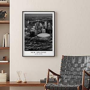 Dear Mapper New Orleans United States View Abstract Road Modern Map Art Minimalist Painting Black and White Canvas Line Art Print Poster Art Line Paintings Home Decor (Set of 3 Unframed) (16x24inch)