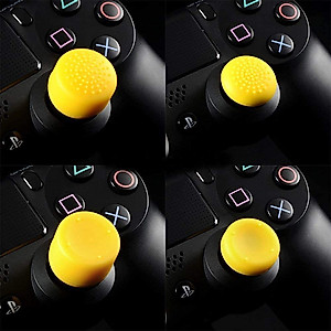 Rymfry Analog Thumb Stick Grips Cap Silicone Thumbsticks Joystick Cap Cover for PS4 PS3 PS2 Switch Pro Xbox one Xbox 360 Wii U Controller - Yellow