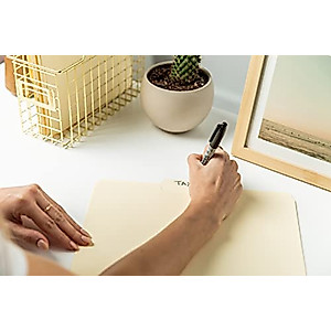 SUNSERE Classic Manila Folders – 100 Pack, Thick Letter Size Manila File Folders, 1/3-Cut Tabs, 11.75 x 9.50 Inches, Folders for Documents & Files