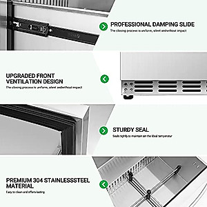 ICEJUNGLE Under Counter Refrigerator, Stainless Steel Under Counter Drawer Fridge Beverage Fridge Refrigerator with Digital Displayfor Outdoor and Home Use